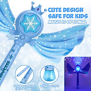 Bubble Machine for Kids, Automatic Electric Frozen Toys for Girls Princess Bubble Wand Maker Blower, Musical&Light Up Bubble Toys for Toddlers Outdoor, 3 4 5 6 7 8 Year Old Gifts