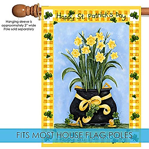 Toland Home Garden 102557 Lucky Daffodils Patricks Day Garden Flag, 28" x40", Double Sided for Outdoor St Pats House Yard Decoration