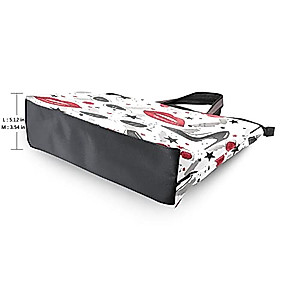 Tote Bag Aesthetic (Lips Heels), Large Capacity Zipper Women Grocery Bags Purse for Daily Life 2 Sizes