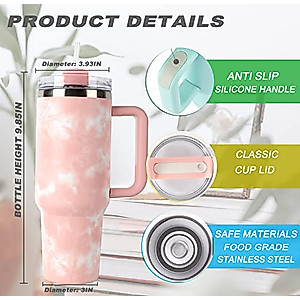 40 oz Tumbler with Handle and Straw Lid,Stainless Steel Travel Mug Water Bottle Cup,Reusable Insulated Vacuum splashproof Cup,for Car,Home,Office,Gifts