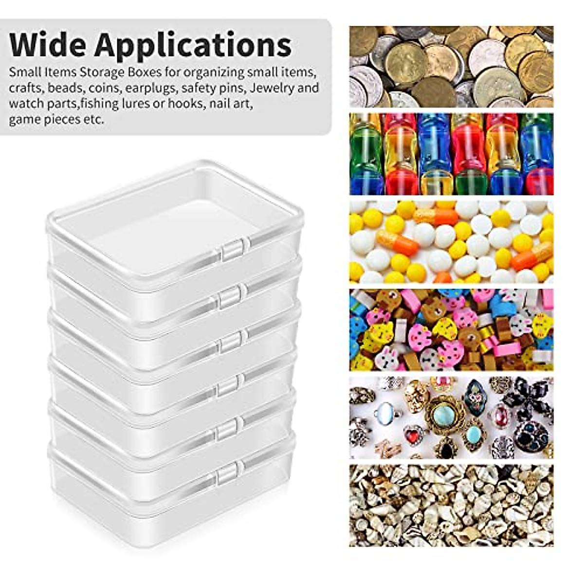 Rcybeo 16 Pcs Small Plastic Storage Containers with Lids, 4.5x3.4 Inches Craft Organizers Small Plastic Boxs for Collecting Small Items, Beads, Jewelry, Crafts Accessories, Game Pieces, Business Cards,Tools