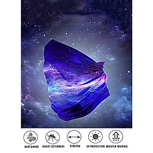Cooling Neck Gaiter, Face Mask, Sun Dust Protection Bandana Balaclava for Running Cycling Fishing Outdoor Sports (Purple Galaxy)