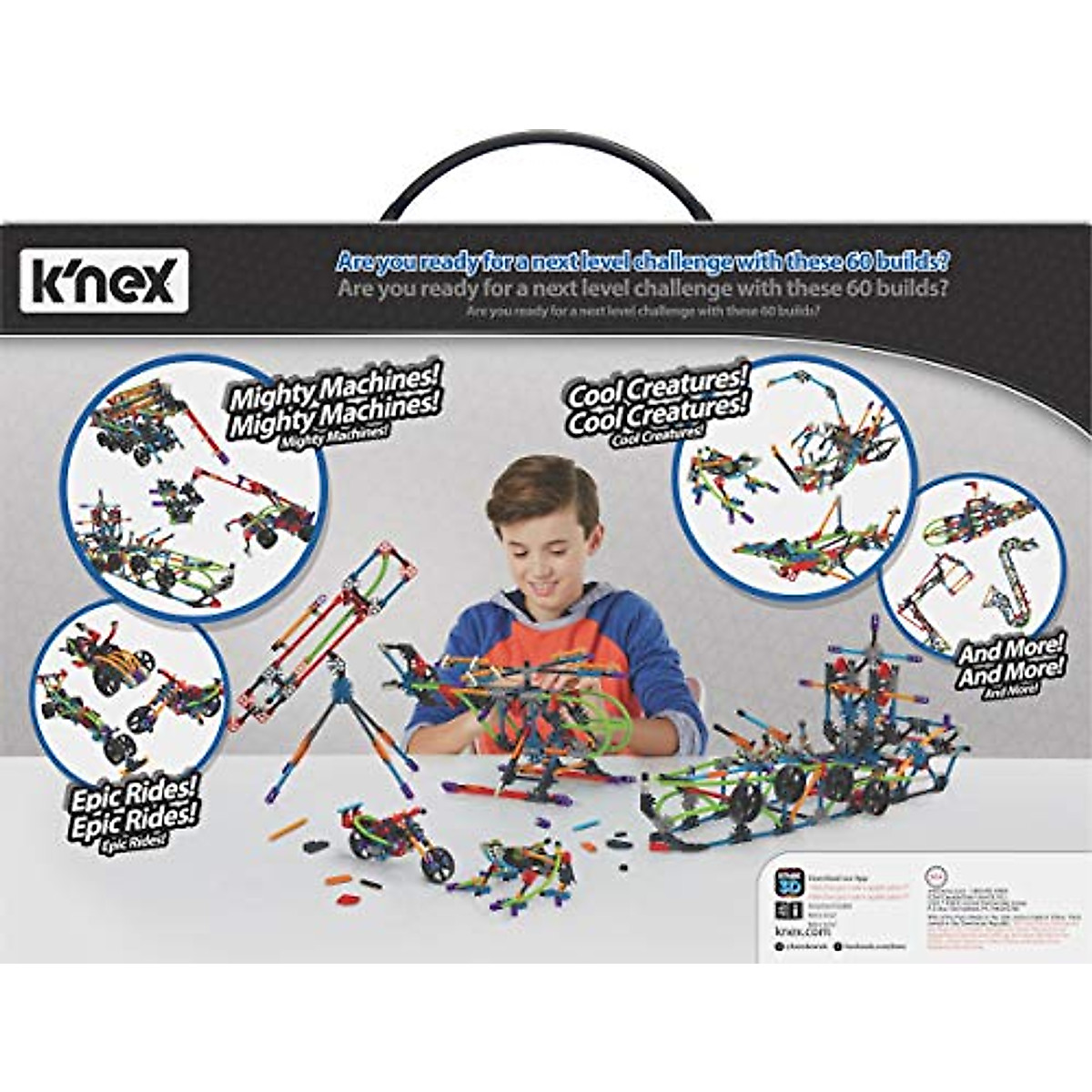 K'nex Intermediate 60 Model Building Set - 395 Parts - Ages 7 & Up - Creative Building Toy, Multicolor, includes K'NEX Parts and Pieces, Instruction Booklet, Medium