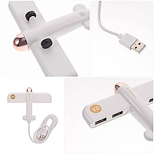 Hemobllo Airplane Shaped USB Hub- Cute USB Hub, Air Plane Extension Line Converter Charger for Desktop Computer, Computer Accessories 1 PC USB Hut 4 Ports (White)