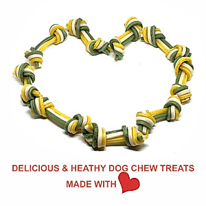 LuvChew Rawhide Free Triple Dental Floss Treats Medium 5pcs/Bag