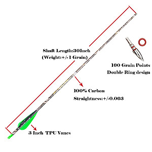 Pinals Archery 28" 30" 300 340 350 400 Spine Carbon Hunting Arrows for Compound Recurve Bow Practice Target 30 Inch Camo Arrow Shaft Pack of 12PCS Green 340