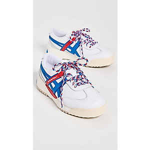 Onitsuka Tiger Women's Delegation Ex Sneakers, White/Electric Blue, 5.5 Medium US