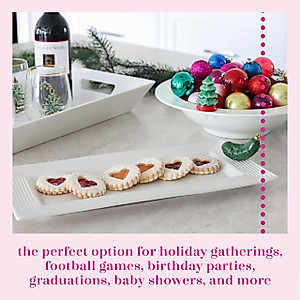 Nora Fleming Stoneware Bread Tray - Serving Platter for Appetizers, Side Dishes, and Dinners - Rectangular Design - Pair with One of Our Hand-Painted Minis - White