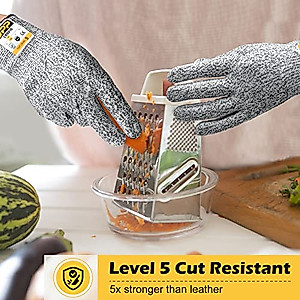 JPP Premium Cut Resistant Gloves, Cutting Proof CE Level 5 Protection, Food Grade Safe, Ambidextrous, 3D-Comfort Fit, Machine Washable, Dexterity, Lightweight, 1 Pair, Size 8, Medium