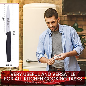 Light 'n' Mighty Paring Knives Set – Serrated Paring Knife Set of 6 – Stainless Steel Kitchen Paring Knives – Small Kitchen Knives for Meal Prep – 4-inch Blade Sharp Paring Knives