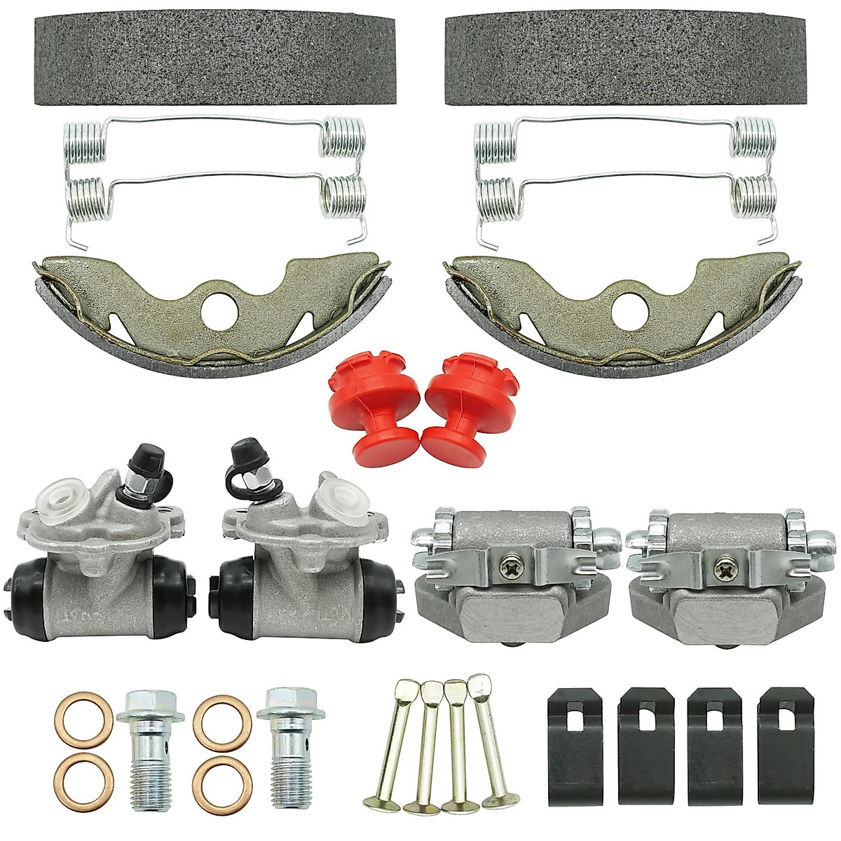 M MATI Front Brake Wheel Cylinders & Adjusters & Shoes Kit for Honda FourTrax Recon 250 TRX250 1997-2020 (Left&Right) TRX250TE/TRX250TM 45340-HB3-003 45370-HM8-B41 45350-HM8-B41