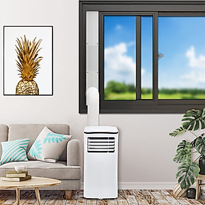 GCGOODS Portable Air Conditioner Window Seal Plates Kit for 5 Inch Diameter Exhaust Hose, 3 Adjustable Mobile AC Window Kit with Plastic Guard Up to 47", Universal Sealing Panels for Sliding Windows