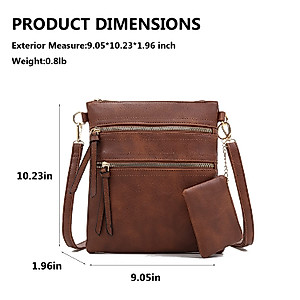 SunForMorning Crossbody Bags for Women Lightweight Handbags Shoulder Bag Purses (Brown)