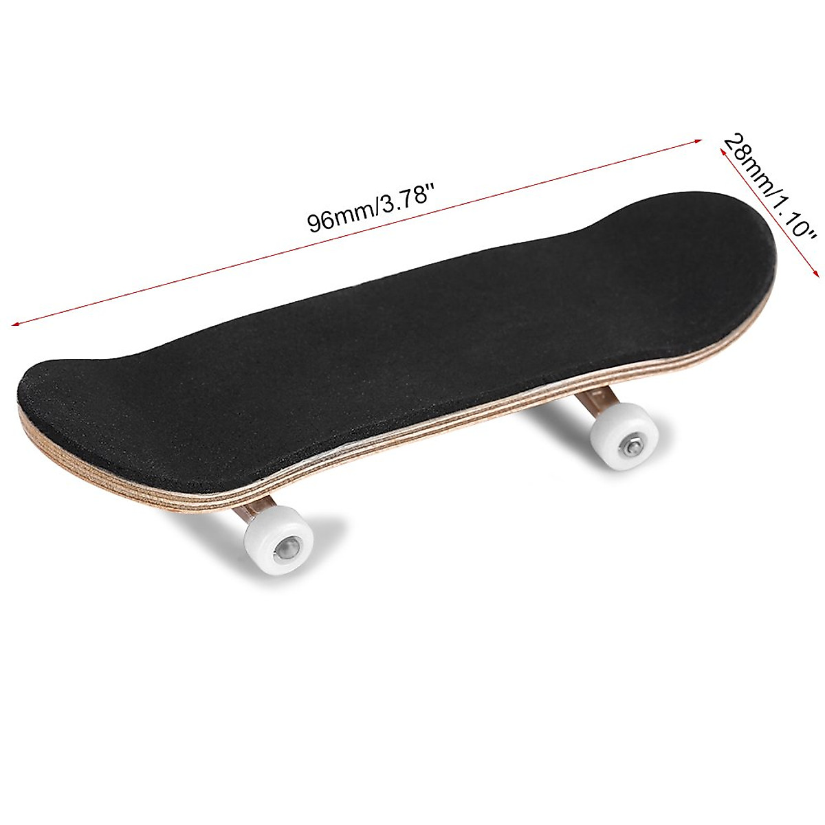 1Pc Maple Wooden Alloy Fingerboard Finger Skateboards Mini Fingerboard with Soft Pad Bearing Wheels and Box Reduce Pressure Kids Gifts(White)