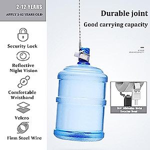 Toddler Harness Walking Leash- Child Anti Lost Wrist Link - Child Safety Harness - Upgrade with Reflective(6.5ft) - for Boys and Girls,Not Easy to Open Without Key (Cool Black)