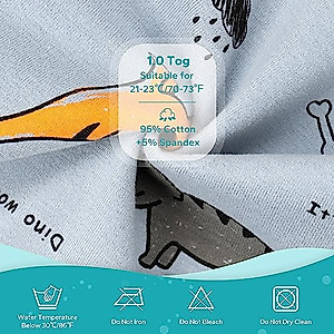 ZIGJOY Shark-Fin Transition Swaddle - Cozy Baby Wearable Blanket Cotton Lightweight Self-Soothing Sleep Sack, 1.0 TOG, Dinosaur World, Large (6-9 Months)