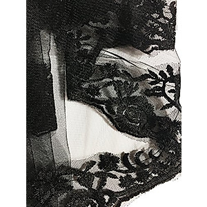 PAMOR Black Lace Veil Creative Mantilla Cathedral Tulle Sheer Wedding Halloween Veil for Bride With Comb