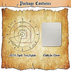Byhoo Spell AOE Damage Marker DND Area Effect Template - 1" Grid or Hex Tabletop Game Mat RPG Gaming Accessories for Dungeons and Dragons 5E Pathfinder and Other TTRPGs