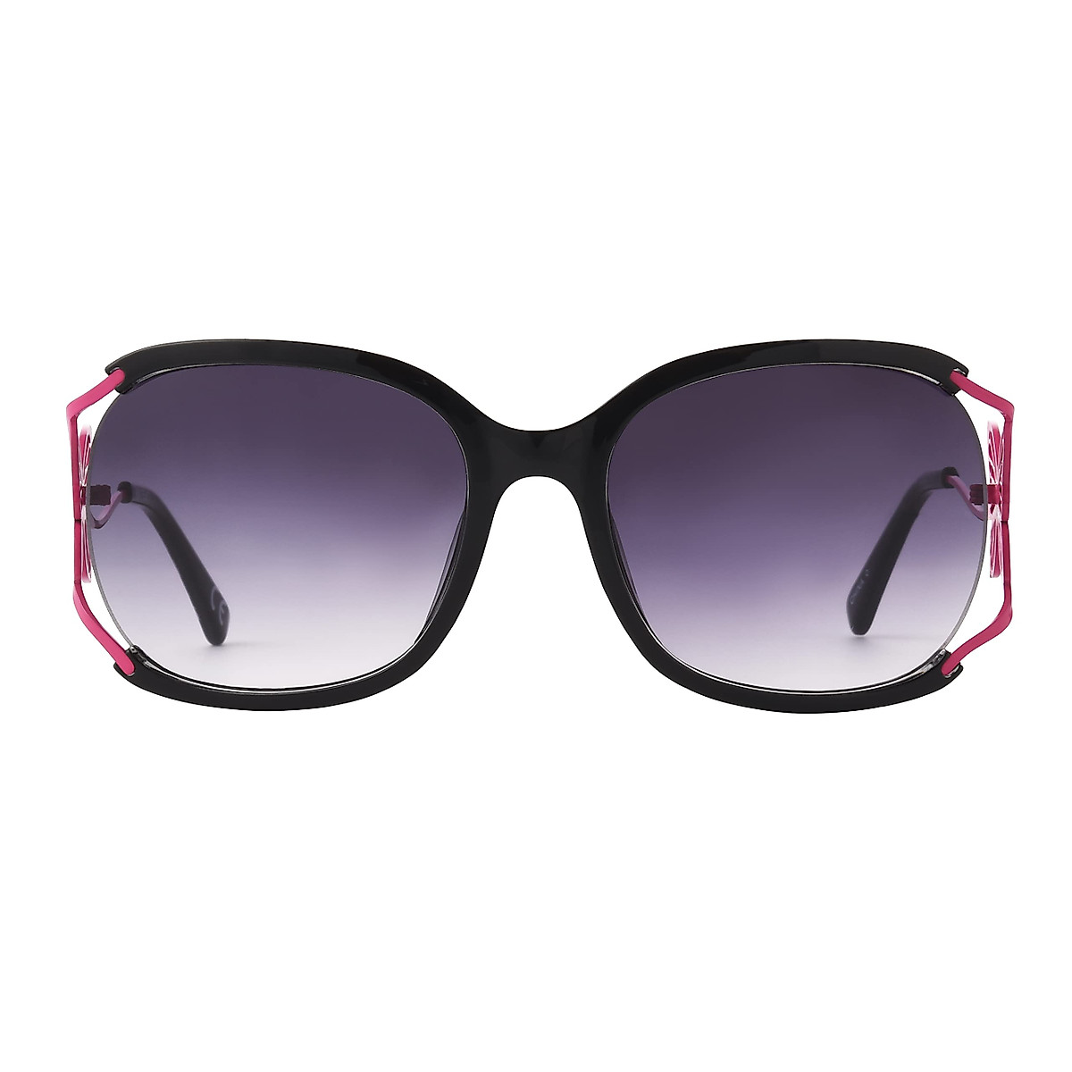 Betsey Johnson Women's Rainbows & Butterflies Sunglasses Butterfly, Crystal with Glitter, 57mm