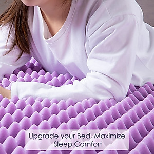 Ganggend 3-Inch Mattress Topper, Egg Crate Memory Foam Mattress Topper with Lavender Infusion, Soft Bed Topper Short Queen (RV Queen) for Camper, Travel Trailer