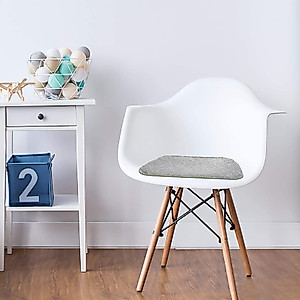 YUPPIE TONE 2 Pack Felt Chair Pads Square Memory Foam Seat Cushions for Dining Kitchen, Office, Lounge - 35 x 35 cm Dark Gray