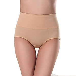 UMMISS Womens Cotton Underwear High Waist Full Coverage Brief Panty Multipack,Multi, XL