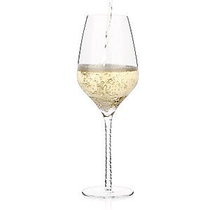 LUXBE - Wine Crystal Glasses 19-ounce, Set of 4 - Red or White Wine Large Glasses - 100% Lead-Free Glass - Pinot Noir - Burgundy - Bordeaux - 550ml