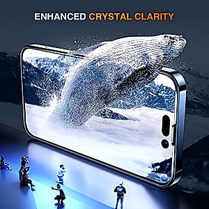 LK 2 Pack iPhone 14 Pro Max Screen Protector [Auto Dust-Elimination] with 2 Pack Camera Lens Protector, 9H Hardness, Easy Installation, Ultra-Thin Anti-Scratch for iPhone 14 Pro Max