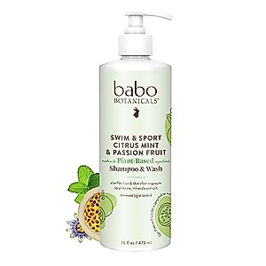Babo Botanicals Swim & Sport Citrus Mint & Passion Fruit Clarifying Shampoo & Body Wash - 16 Fl Oz