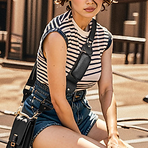 Replacement Vegetarian Leather Crossbody Strap-Adjustable Black Purse Strap,Clip & Go Shoulder Bag Strap for Handbags,Durable Thick Replacement Straps