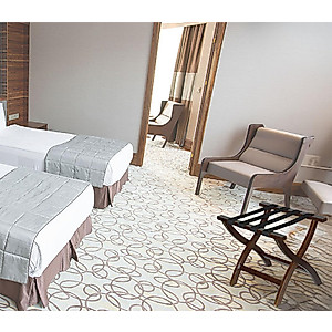 CSL Premier Wood Luggage Rack for Hotel Guest Room, Bedroom for Suitcases, Bags, Foldable for Easy Storage, Dark Brown Finish