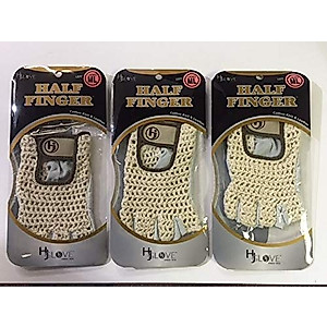 Half Finger Golf Glove, Ladies MED/LRG, fits on Left Hand, 3-Gloves Y