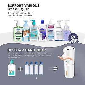 Secura Foaming Soap Dispenser, 10oz/300ml Touchless Automatic Soap Dispenser with Adjustable Volume Control, Rechargeable Hands Free Soap Dispenser for Kitchen, Bathroom