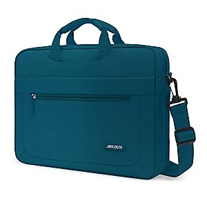 MOSISO Laptop Shoulder Messenger Bag Compatible with MacBook Air 15 inch M2 A2941/Pro 16 inch M3 A2991 M2 A2780 M1 A2485 A2141,15-15.6 inch Notebook with Adjustable Depth at Bottom, Deep Teal