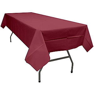 PARTY ULYJA Burgundy 2 Pack Plastic Tablecloth Rectangle 54 x 108 Inches Disposable Maroon Wine Red Sturdy Table Covers for Dining, Birthday, Wedding, Picnic, Event and Outdoor Use
