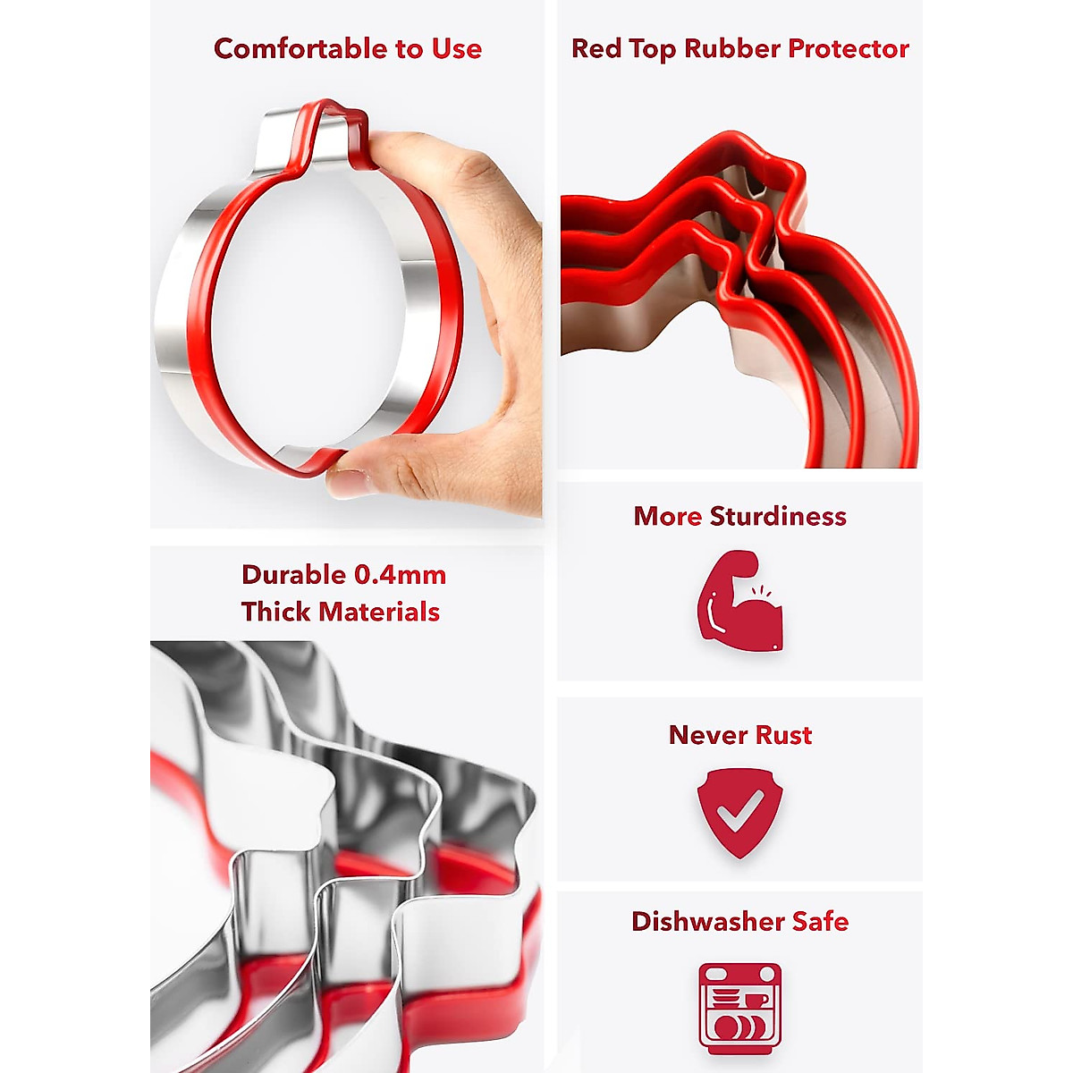 3Pcs Pumpkin Cookie Cutters 2.7" 3.3" 4", Halloween Cookie Cutter, Fall Thanksgiving Cookie Cutters, Biscuit Cutter Set, Coated with Soft PVC for Protection