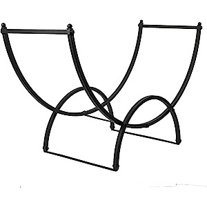 Juvale 3-Foot Curved Firewood Rack for Indoor Outdoor (Black)