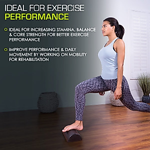 ProsourceFit High Density Foam Rollers 12 - inches long. Firm Full Body Athletic Massager for Back Stretching, Yoga, Pilates, Post Workout Trigger Point Release, Black