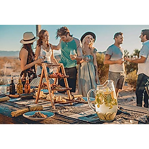 TOSCANA - a Picnic Time brand, 3 Tiered Serving Ladder - Charcuterie Boards - Wood Serving Platters