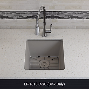 16" x 18" Quartz Kitchen Sink, Single Bowl Kitchen Sink, bar sink,Drop in Kitchen Sink, Granite Composite Kitchen Sink, Undermount Sink, Galaxy Concrete kitchen Sink, LP-1618-C-SO