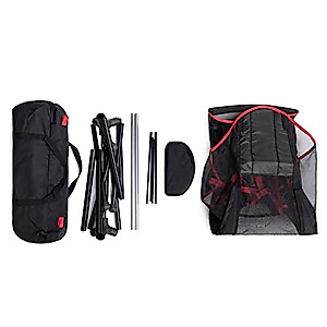 ALIMORDEN Oversize Outdoor Folding Chair Camping Chair Equipment Lounge Chair，Portable， Ultralight Aluminum Rocking Chair, Comfortable Backrest Outdoor Hammock Lounger with Cup Bag， Red