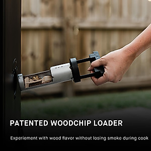 Masterbuilt® 40-inch Digital Electric Vertical BBQ Smoker with Side Wood Chip Loader, Chrome Smoking Racks and 970 Cooking Square Inches in Black, Model MB20072918