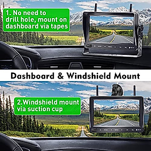 LeeKooLuu Wireless Backup Camera for RV HD 1080P 7 Inch Touch Button Monitor High-Speed Rear View System Compatible RVs Trailers Trucks 5th Wheel DIY Grid Lines F06