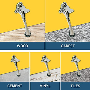 One Touch Kickdown Door Stopper, Door Holder, Heavy Duty Door Stops, Bottom of Door, Height-Adjustable Rubber Tips by HASHI (Antique Bronze 6 inch x 1pack)