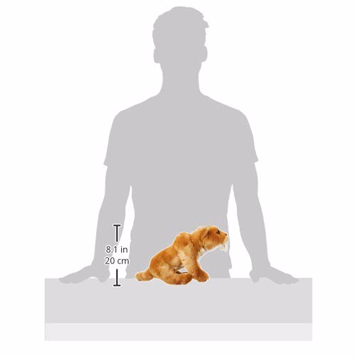 Living Nature Sabre Toothed Tiger, Realistic Soft Cuddly Prehistoric Toy, 12 Inches