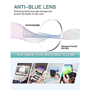 Baililai Blue Light Blocking Glasses - Lightweight Eyeglasses with Blue Ray Filtering for Computer Gaming (17131) (green-C10)
