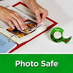 Magic Tape, 3 Rolls Tape with Tape Dispenser, Invisible Tape, Clear Tape, 1/2 x 450 Inches Tape Rolls + Scissors All Purpose