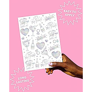 xo, Fetti Cheers Bachelorette Temporary Tattoos - 40 Iridescent Styles | Bachelorette Party Decoration, Bridesmaid Favor + Bride To Be