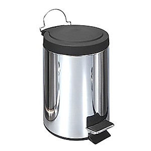 Creative Home 30 Liter Stainless Steel Step On Can with PP Lid - Round Top