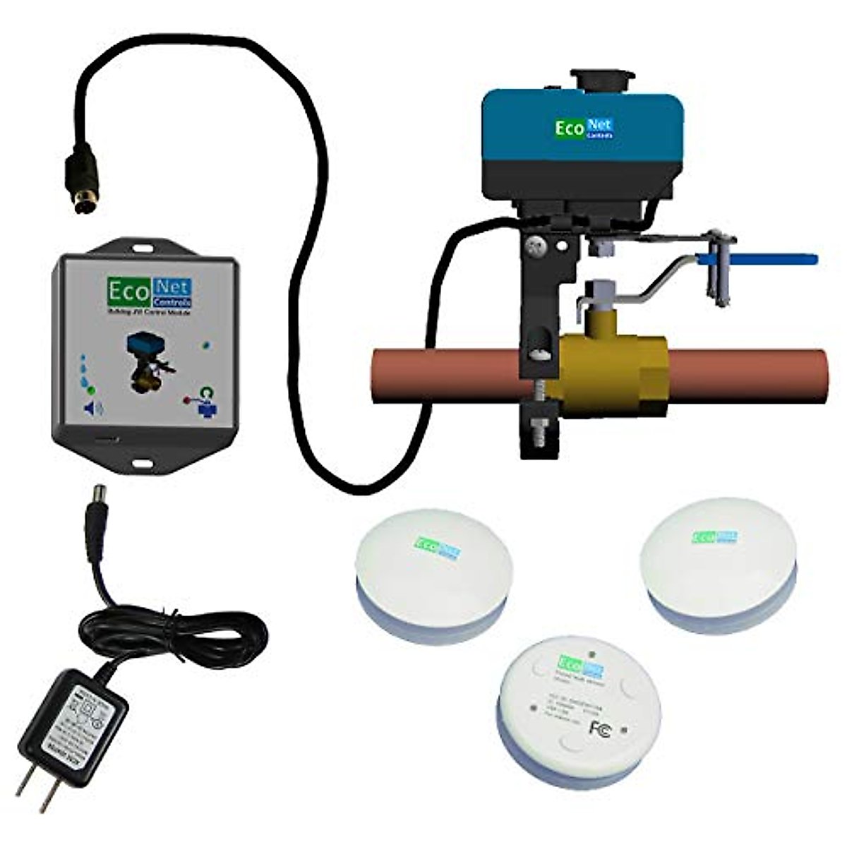 EcoNet Controls EVC300-HCLXL-SK3, Bulldog-JW WIFI Valve Robot, Leak Detection & Prevention, automatic water shutoff, Easy to Install, No Plumbing Required! Valves up to 1.5"